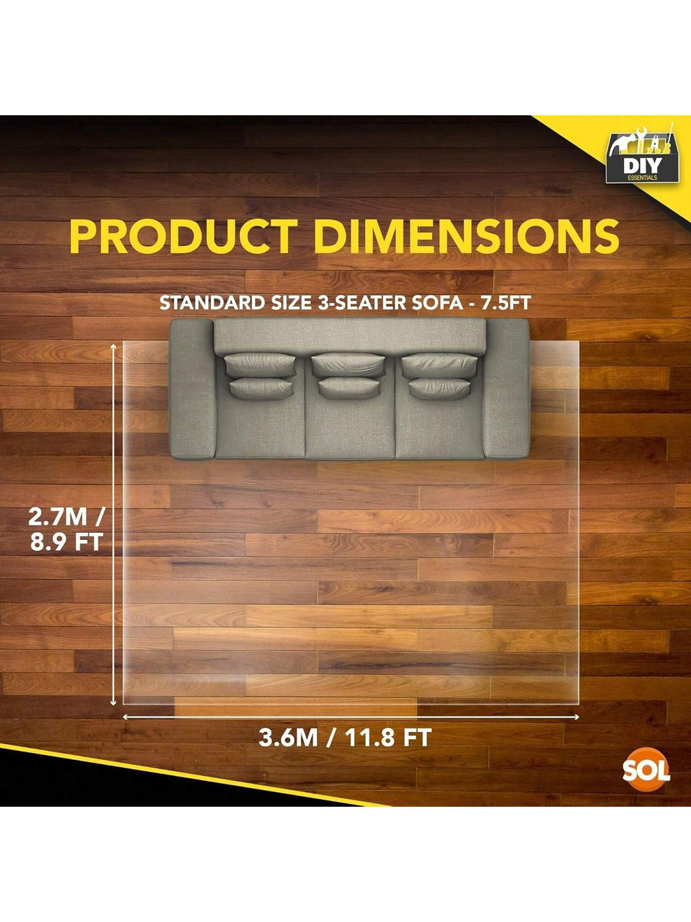 SOL 4pk Polythene Dust Sheets - Large 3.6m X 2.7m Plastic Sheets For F ...